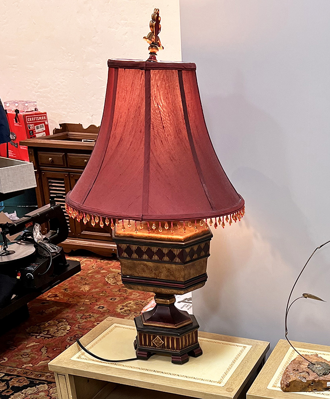 That's not just a lamp&mdash;it's a conversation piece waiting to illuminate your home with vintage charm and warm, rosy light.