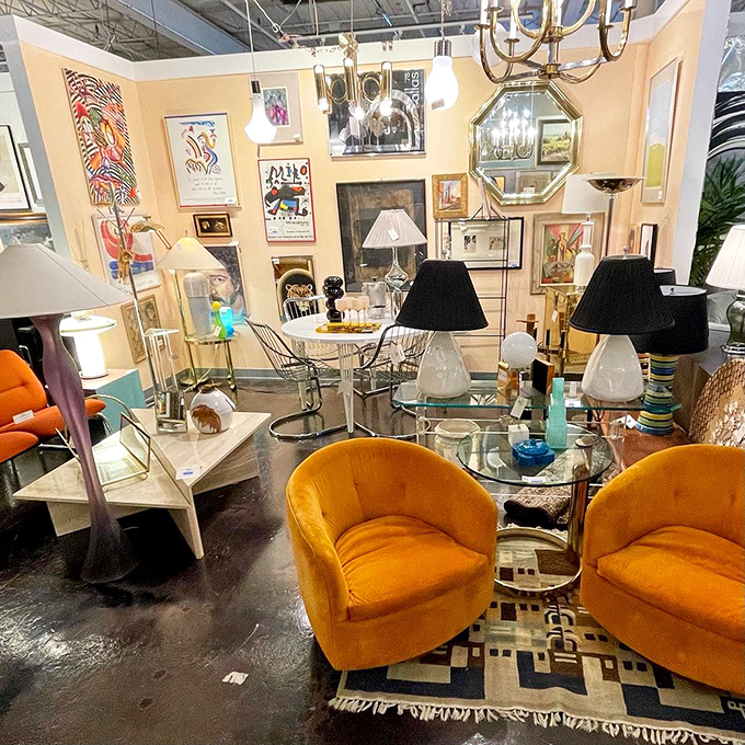 Modern meets mid-century in this sunny vignette. Those mustard chairs aren't just seating—they're statements that say, "Yes, I have excellent taste."