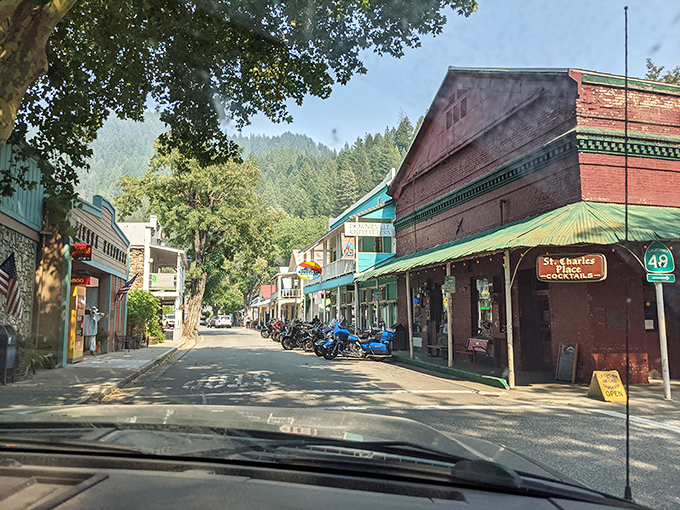 Main Street Downieville &ndash; where motorcycles replace Teslas and no one's in a hurry to get to their next Zoom meeting.