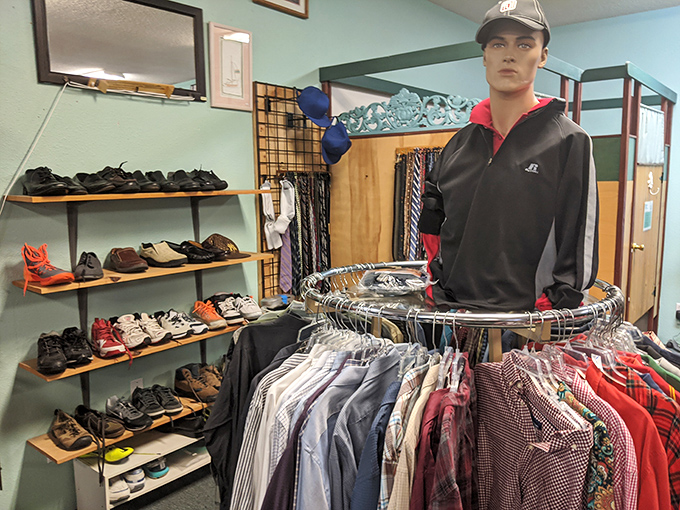 Men's department: where leather jackets with character and barely-worn basics wait for their next adventure partner.