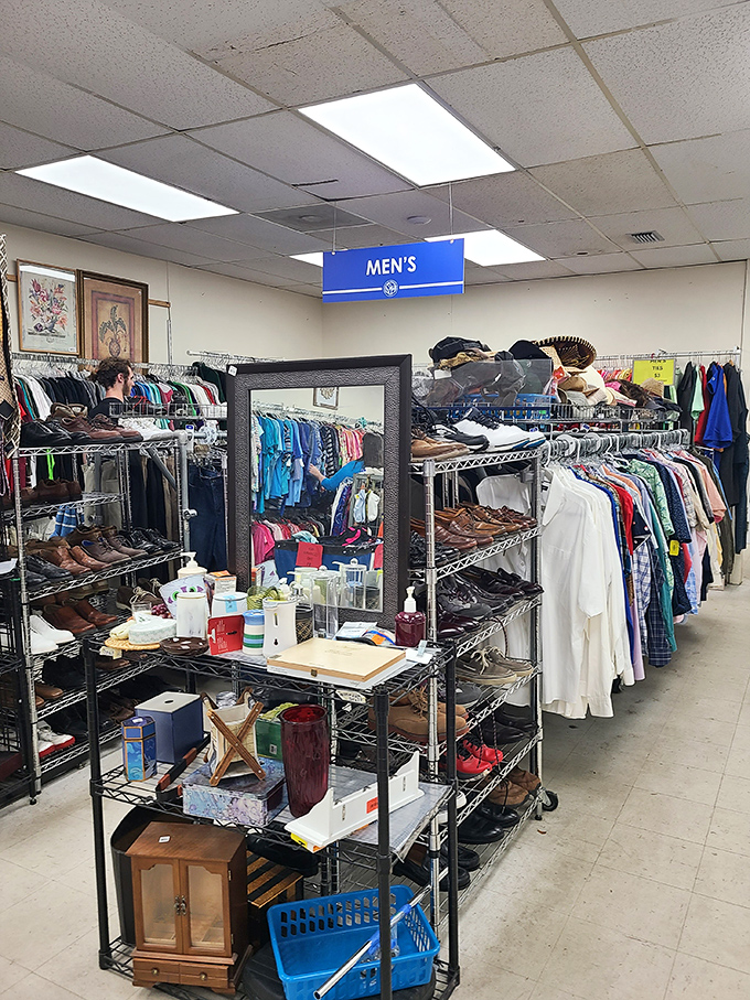 The men's department&mdash;where yesterday's fashion finds tomorrow's style at prices that'll leave room in your wallet for lunch afterward.