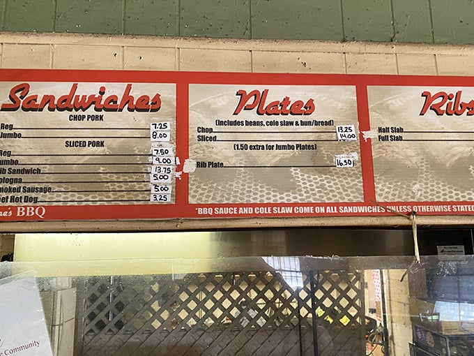 The wall menu board&mdash;a minimalist masterpiece that says, "We don't need fancy fonts when our food speaks fluent delicious."