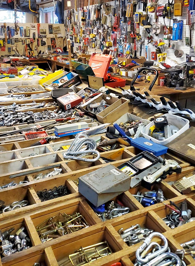 A handyman's dream or an organized chaos? These meticulously sorted hardware bins contain solutions to problems you didn't even know you had yet.