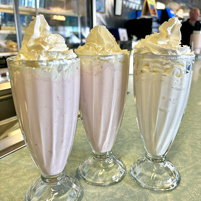 Milkshakes topped with whipped cream mountains&mdash;thick enough for a spoon, satisfying enough to make you forget about your diet entirely.