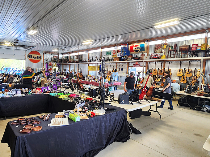 Guitar heaven! This vendor's musical instrument collection would make Eric Clapton pause mid-strum for a closer look.
