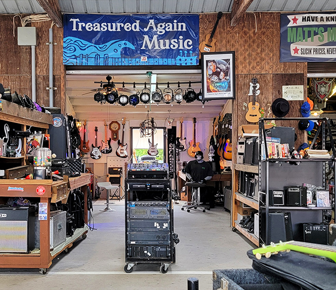 "Treasured Again Music" isn't just a store&mdash;it's a time machine where guitars hang like ripening fruit, waiting for the right hands to make them sing once more.
