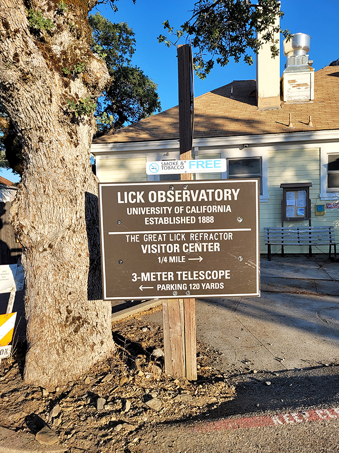 Wayfinding for stargazers! This unassuming sign points visitors toward cosmic wonders that have changed our understanding of the universe.