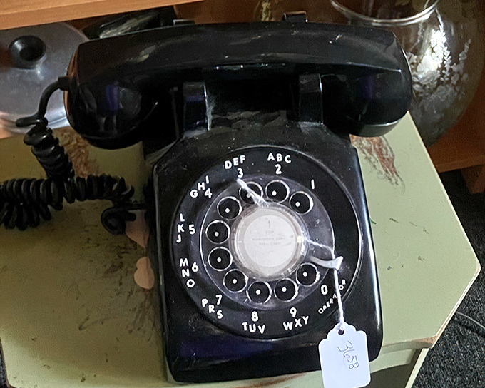The rotary phone that makes millennials say, "Wait, how does it work?" A beautiful black time machine to an era of actual conversations.