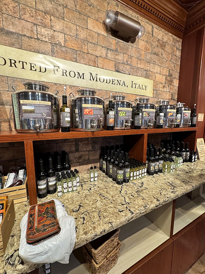 An olive oil tasting station that brings a touch of Italian sophistication to Ohio.