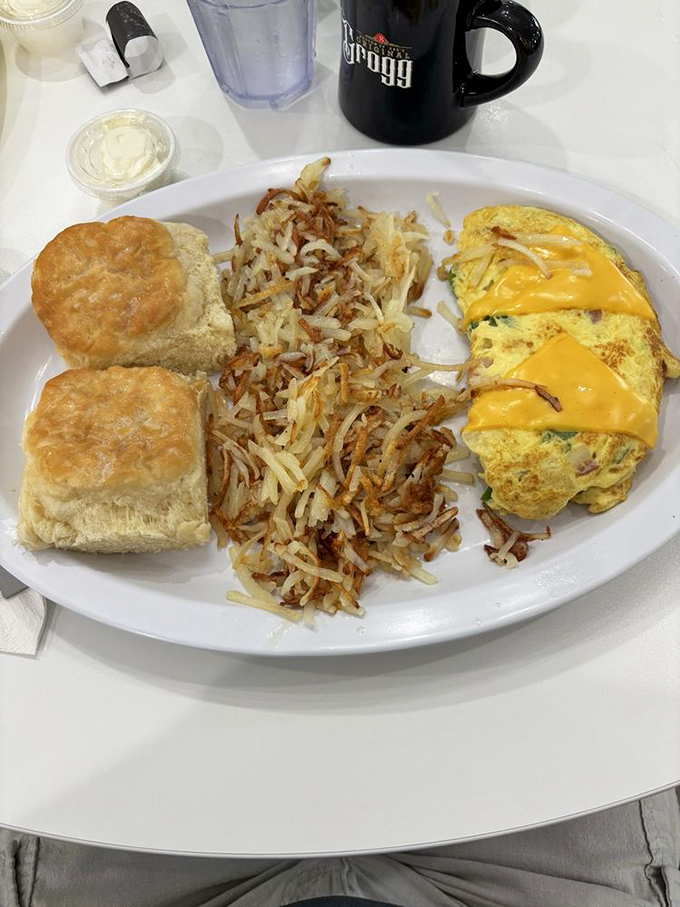 The breakfast platter that answers the eternal question: "Why choose one thing when you can have everything?" Democracy on a plate.