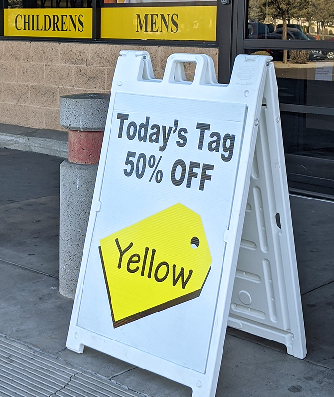 The color-coded tag system transforms shopping into a strategic game where patience pays off with deeper discounts.