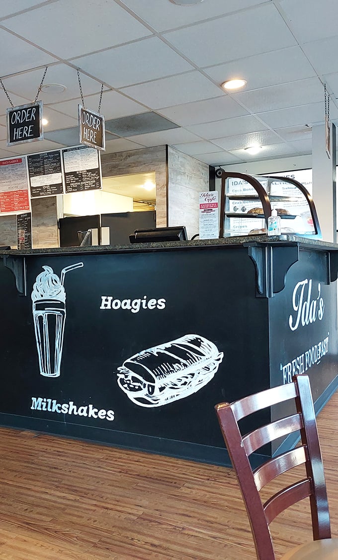 The counter announces its hoagie and milkshake prowess with the confidence of a place that doesn't need to prove itself on social media.
