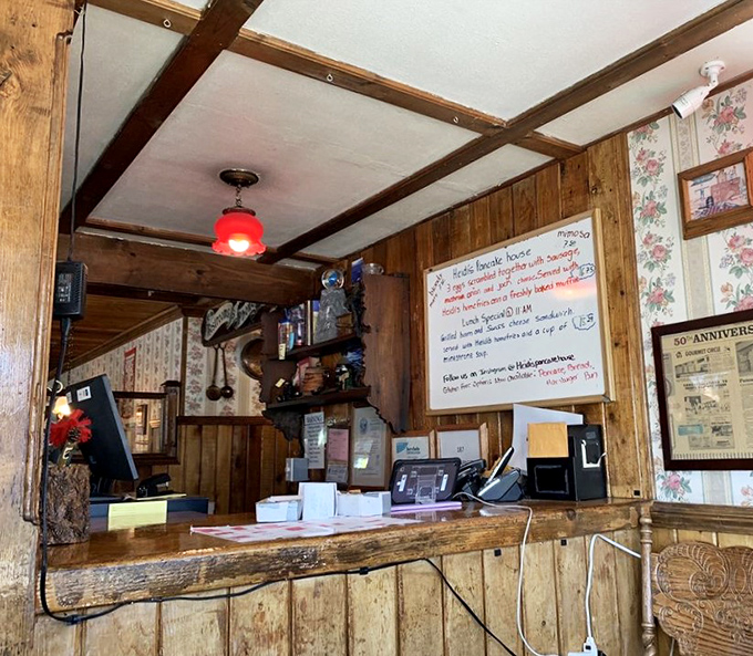 Where breakfast magic begins. This rustic order counter has witnessed countless morning food dreams come true.