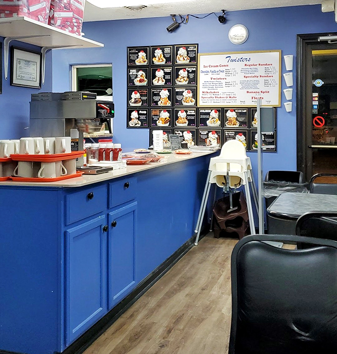 The blue counter where magic happens. Like Willy Wonka's factory, but with better lighting and significantly fewer Oompa Loompas.