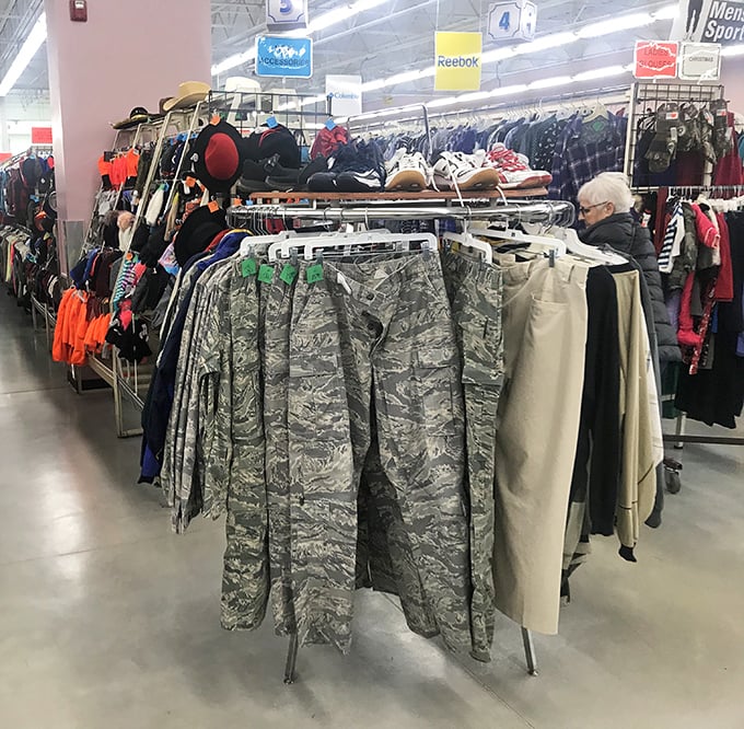 Military surplus meets everyday outerwear in this corner of practical finds. That shopper knows the winter coat selection deserves careful consideration.