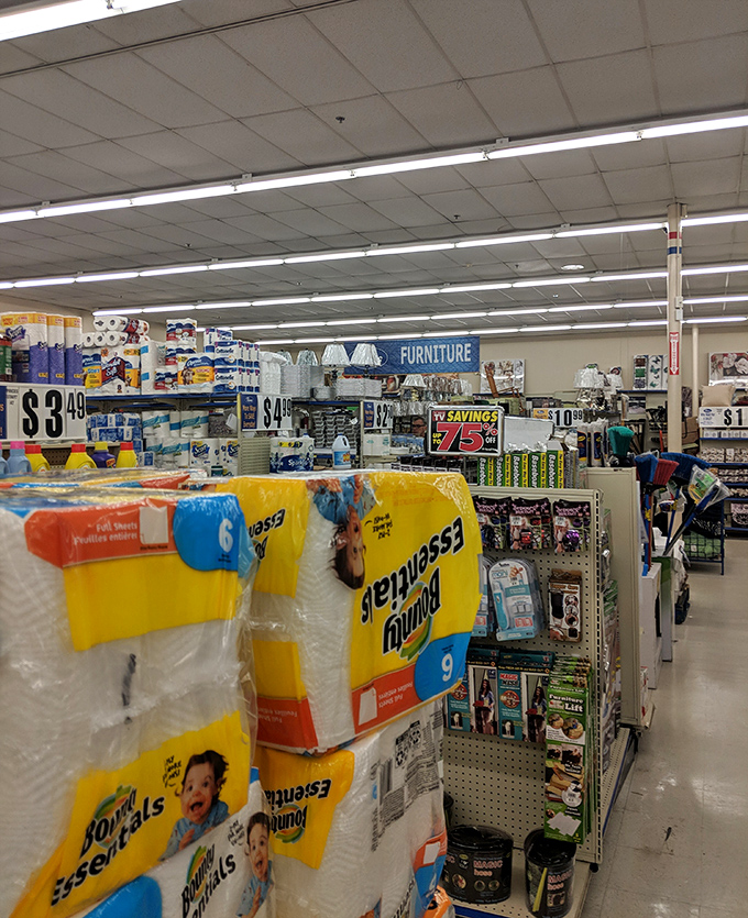 Paper products and household essentials stacked with military precision&mdash;the infantry of everyday living at prices that won't wage war on wallets.