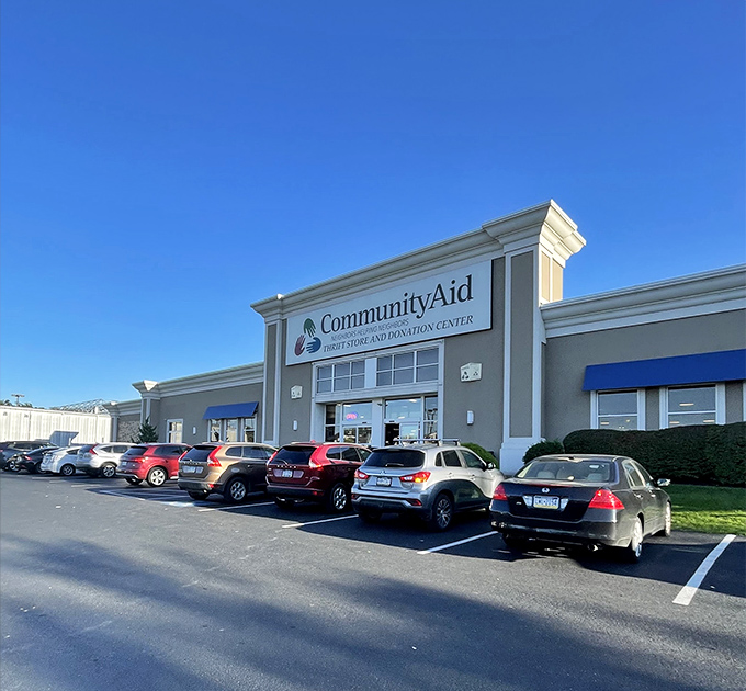 Full parking lot&mdash;the universal sign of "the deals inside are worth fighting over that last spot for."