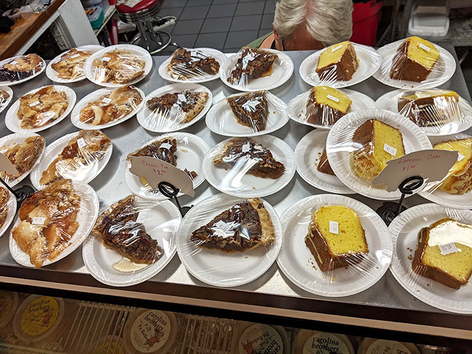 A dessert display that makes choosing just one slice the hardest decision you'll face all day. Life's too short&mdash;try them all.