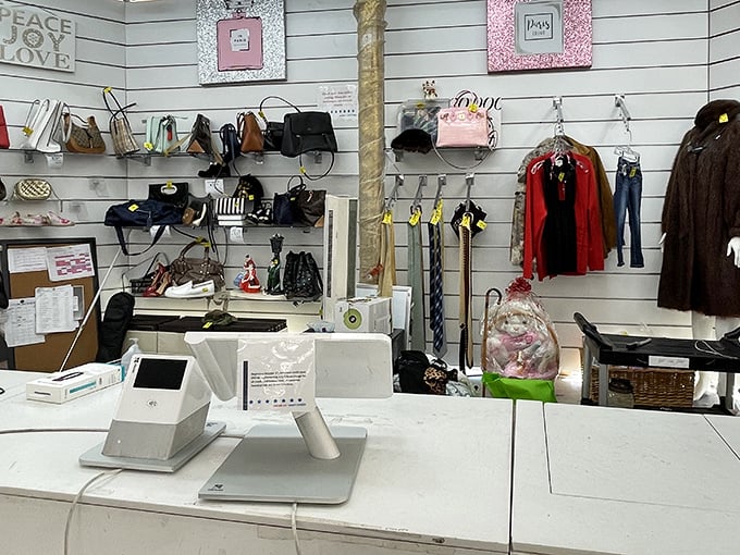 Command central: where treasures receive their freedom papers before heading to new homes. The final checkpoint in the thrifting adventure.