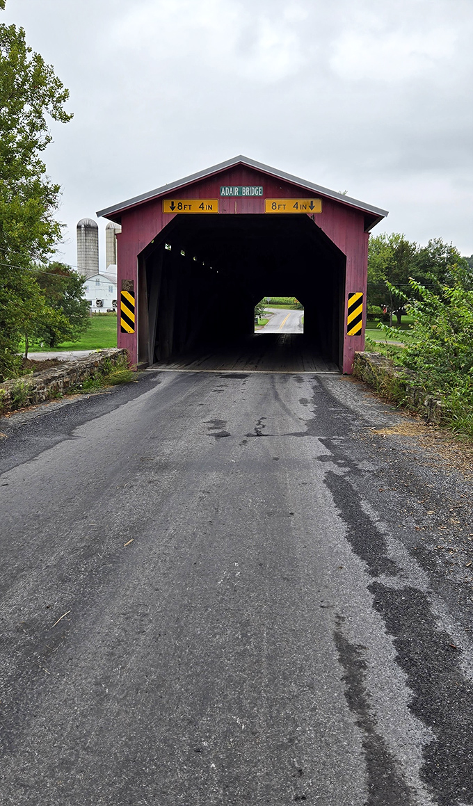 The road less traveled leads to the most memorable destinations. Adair Bridge beckons from the end of a country lane.
