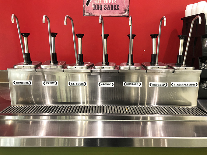 The sauce station &ndash; where barbecue individualists can customize their experience. That pineapple BBQ sauce is the wild card that might just change your life.
