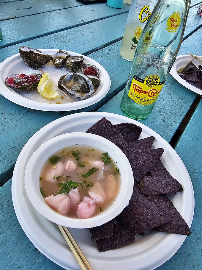A broth so clear you could read your fortune in it. Delicate scallops and blue corn chips&mdash;California's answer to comfort food.