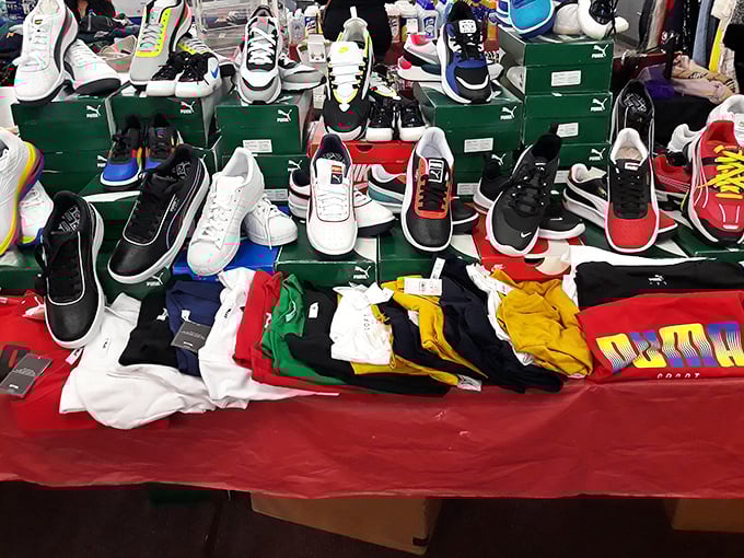 Sneakerheads, take note: these tables offer brand-name kicks without the brand-name markup. Fashion math at its finest.