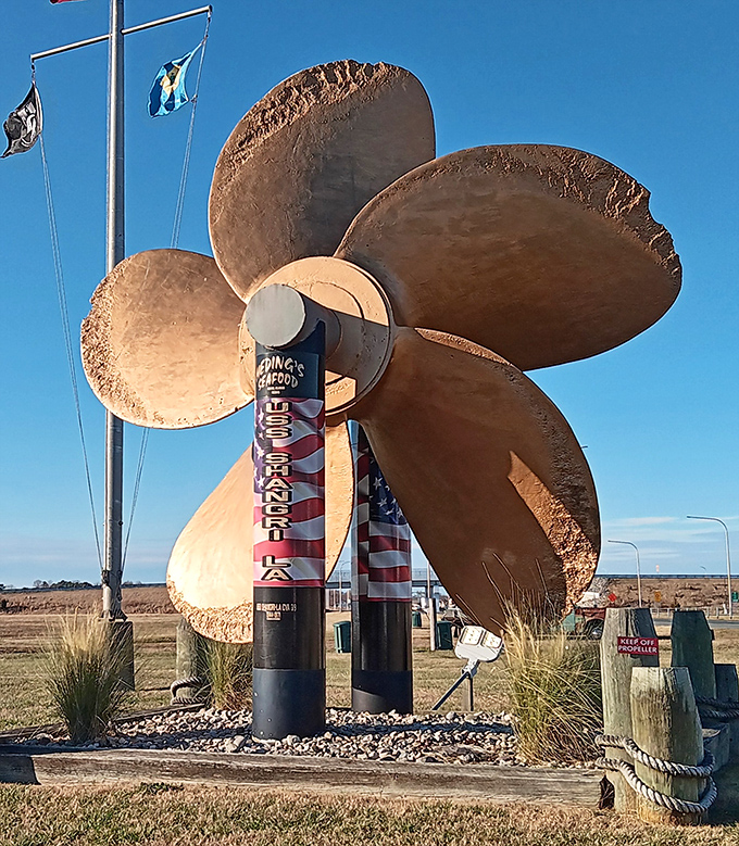 Not just a propeller&mdash;a landmark announcing you've arrived at seafood paradise. Like the Statue of Liberty for the hungry and crab-obsessed.