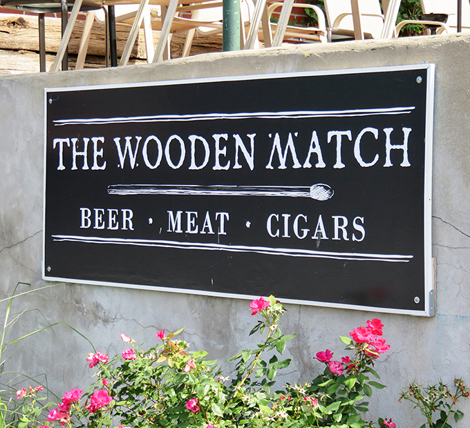 Three words that sum up the good life. The sign promises simple pleasures, and inside, The Wooden Match delivers on every count.