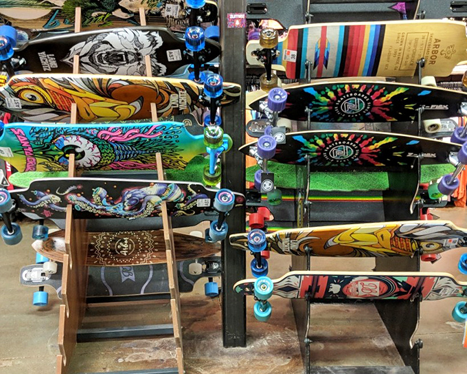 Skateboard art gallery meets functional transportation! These decks showcase designs so cool they'd make teenagers actually want to be seen with their parents.