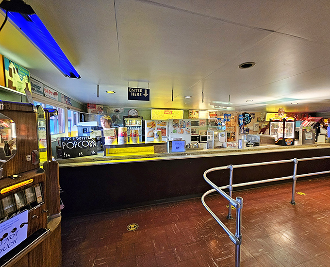 The concession stand&mdash;where calories don't count and the neon glow makes everything taste better than it does at home.