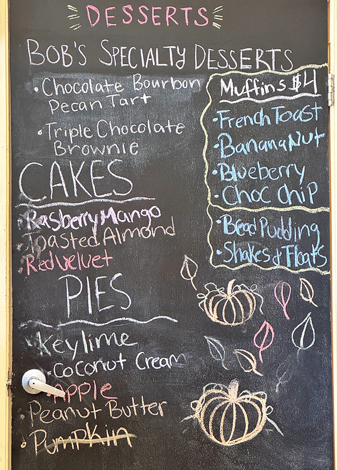 A chalkboard of dessert possibilities that turns grown adults into wide-eyed kids with allowance money burning holes in their pockets.