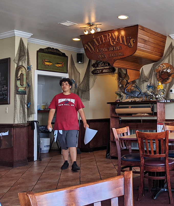 The nautical decor isn't just for show&mdash;it's a reminder that your dinner probably had a shorter commute than you did.