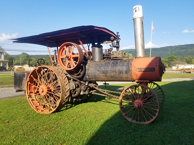 This steam traction engine reminds us that impressive engineering has always been with us. The great-grandfather of today's farm equipment.