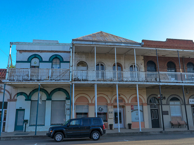 These classic Western facades with their inviting balconies have watched over Ione's comings and goings since the Gold Rush days.