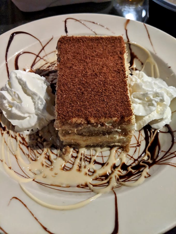Tiramisu layered with precision that would impress an Italian grandmother&mdash;coffee-soaked ladyfingers and mascarpone cream creating the dessert equivalent of a standing ovation.