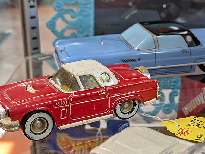 These vintage toy cars race straight into collectors' hearts&mdash;miniature chrome dreams from America's automotive golden age.