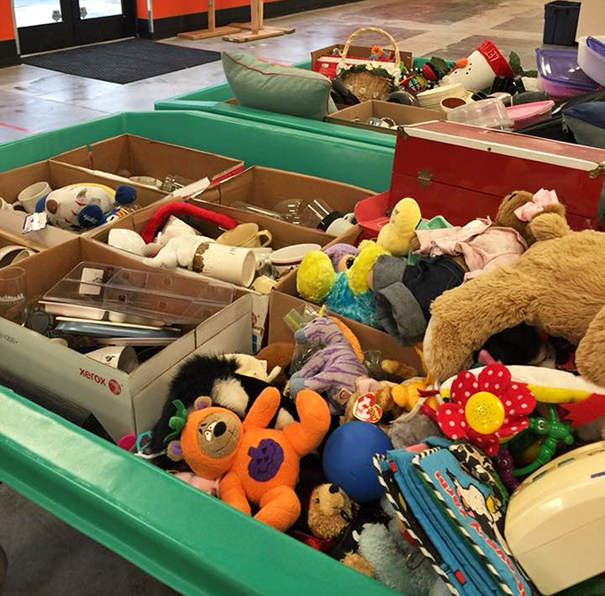 Stuffed animal adoption center or toy renaissance fair? Either way, these plush companions are ready for their second act of cuddles.
