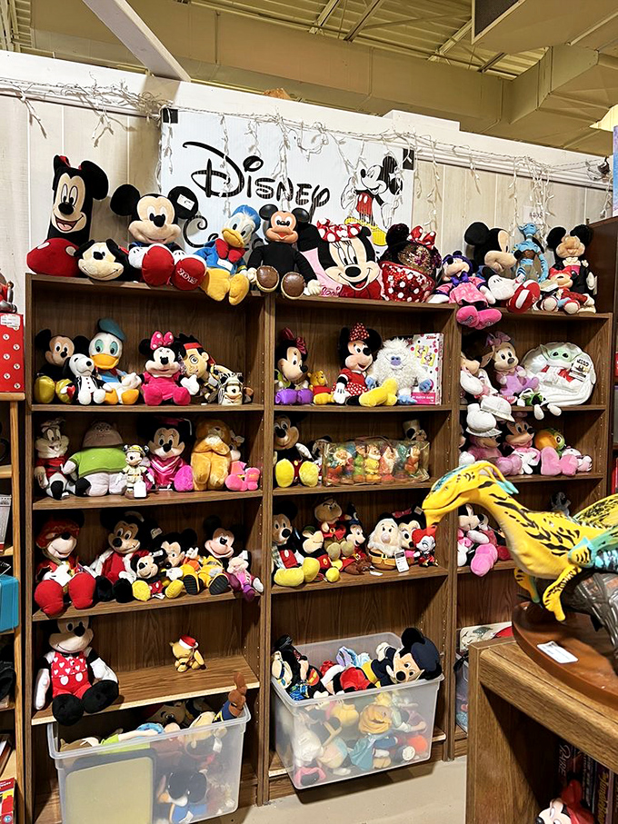 Disney character paradise! Mickey and friends wait patiently for their next adventure, proving that childhood nostalgia is always in season.