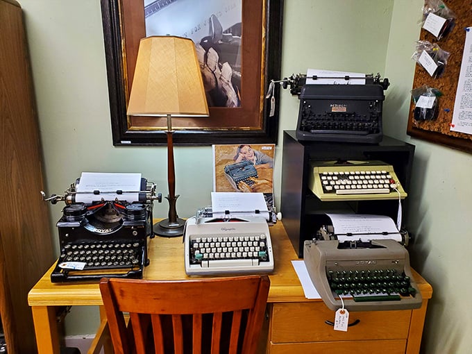 A writer's dream corner &ndash; where vintage typewriters sit ready to tap out the Great American Novel, no delete key required.