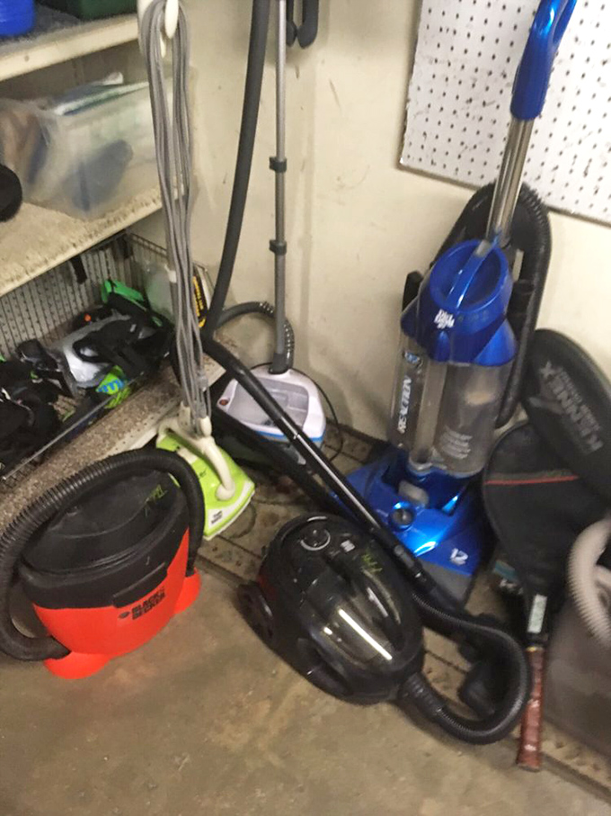 Vacuum cleaners standing at attention like an oddly specific army &ndash; ready to deploy against dust bunnies across the Central Coast.