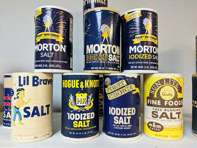 The evolution of salt packaging through the decades &ndash; from Morton's iconic umbrella girl to brands long dissolved by time.