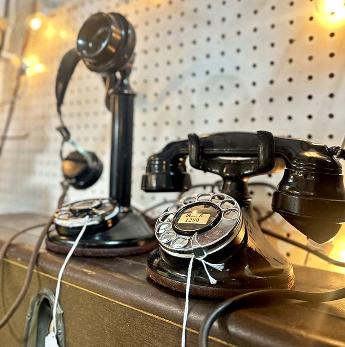 Rotary phones from when dialing required patience and every call felt like a deliberate, meaningful connection.