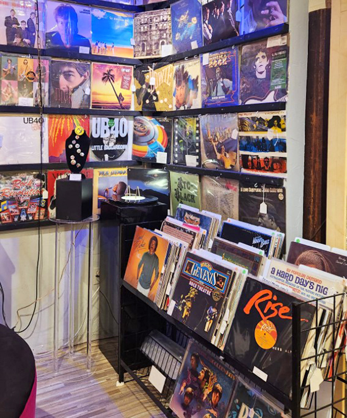 Vinyl paradise! From UB40 to Beatles classics, this corner offers analog treasures for those who know music sounds better with occasional pops and crackles.
