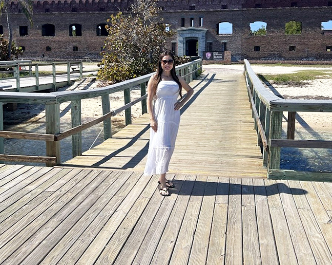 The wooden boardwalk welcomes visitors to this remote outpost. Just imagine the supplies, soldiers, and stories that crossed these planks over centuries.
