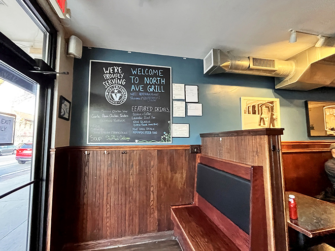 The welcome chalkboard promises good things to come. Like finding a handwritten note from an old friend who happens to make killer pancakes.