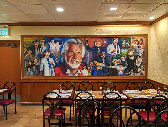 This mural isn't just wall decoration &ndash; it's a conversation starter that's witnessed countless first dates, family celebrations, and solo contemplative breakfasts.