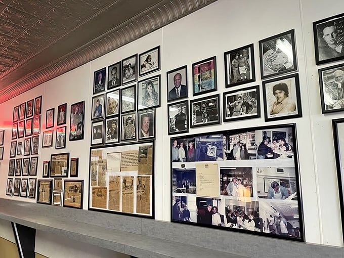 The wall of fame showcases decades of celebrity visitors. In Chicago, politicians and movie stars all bow before the beef.