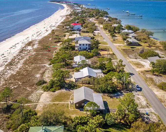 Alligator Point's untouched shoreline promises solitude and natural beauty. Despite the name, you're more likely to spot dolphins than gators here.