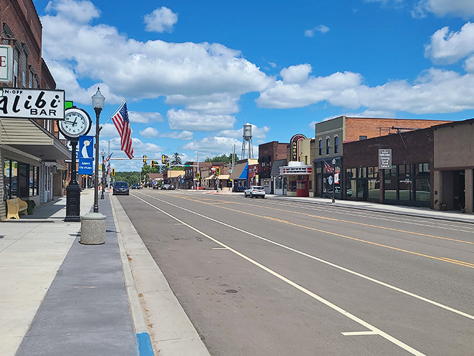 Amery's Main Street clock tower keeps perfect time for a town that values tradition.